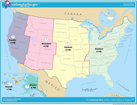 Us Time Zone Map Printable