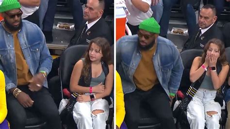 Lebron James Fan Stunned When She Realises Shes Sitting Next To Lakers