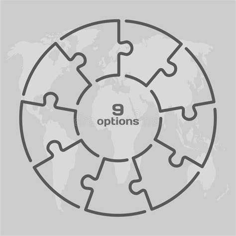 Circle Diagram Infographic In 9 Steps Or Options Stock Illustration
