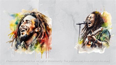 Bob Marley SVG Collection Watercolor Bob Marley Clipart Bob Marley PNG
