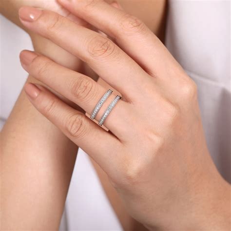 14k White Gold Enhancer Diamond Ring Guard Gabriel And Co An15822m W44jj