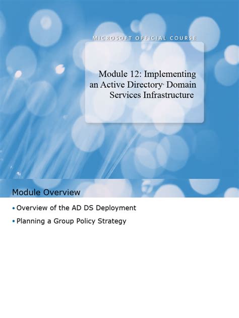 12 Implementing An Active Directory Domain Services Infrastructure Pdf Group Policy Active