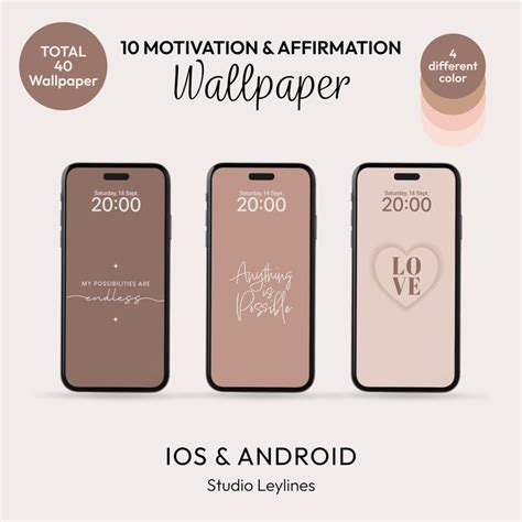 Paquet De Papier Peint De Téléphone De Motivation Esthétique Affirmations Quotidiennes Et