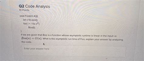 Solved Q2 Code Analysis 10 Points Void Fooint Ad Let