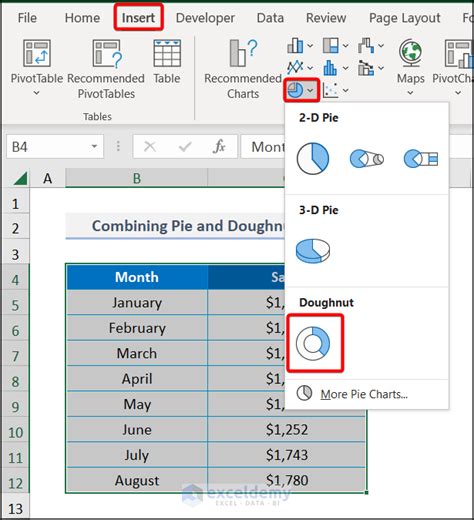 How To Display Labels Outside Doughnut Chart In Excel 2 Methods