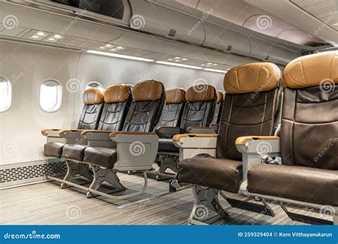 Aircraft Passenger Seats Cabin Interior Clean New Luxury Leather Style