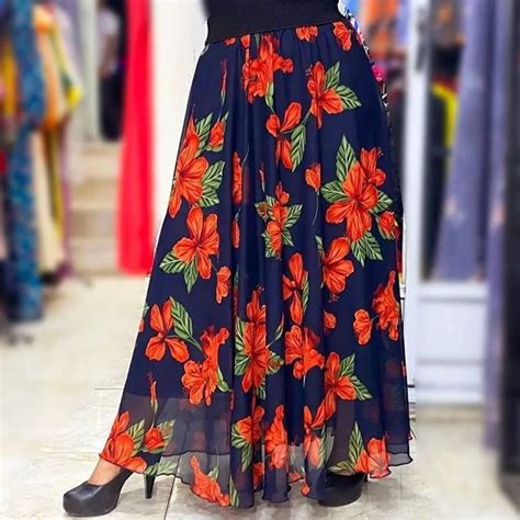 مدل دامن گلدار مجلسی و بیرونی مدل تابستانی بلند و‌ کوتاه