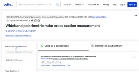 Citation Report Wideband Polarimetric Radar Cross Section Measurement