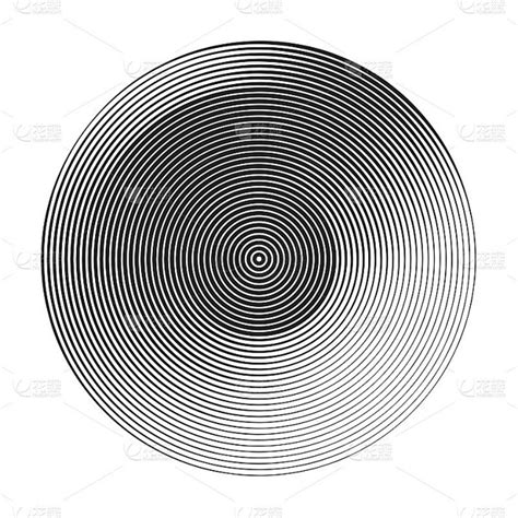 不同宽度的单色同心圆构成圆形