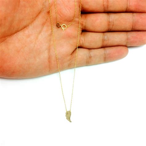 14k Yellow Gold Mini Wing Pendant Necklace 16 Jamf027773 14y