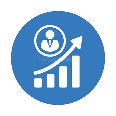 Analytics Career Growth Icon Blue Color Design Stock Illustration Illustration Of Little