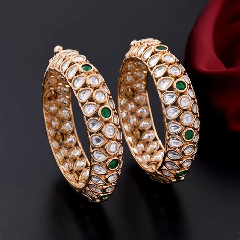 Uncut Cluster Polki Bangles
