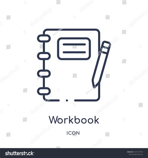 Linear Workbook Icon Business Analytics Outline Stock Vector Royalty Free 1291107778