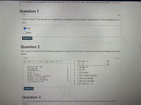 Solved Question 1 True Or False Two Proofs Are Required To