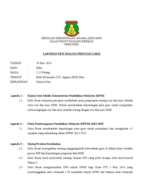 Laporan Dialog Prestasi