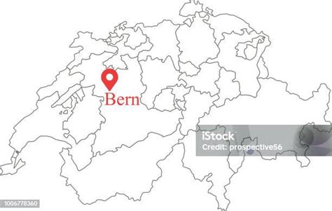 주 또는 국가 테두리 벡터 일러스트 레이 션 및 자본 위치 베른 스위스의 빈 개요 지도 0명에 대한 스톡 벡터 아트 및 기타 이미지 0명 경계 공란 Istock
