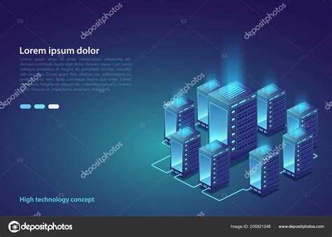 Data Center Concept Cloud Storage Data Transfer Data Transmission Technology Stock Vector Image