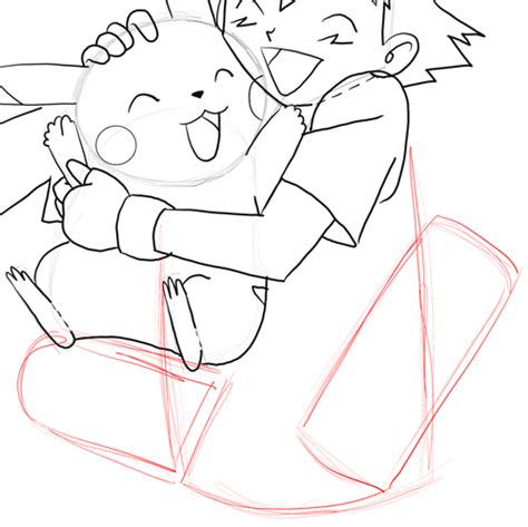 How To Draw Ash Hugging Pikachu With Easy Steps Drawing Tutorial Page Of How To Draw
