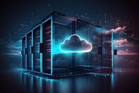 Premium Photo Generative Ai Data Center Room With Mainframe Storage