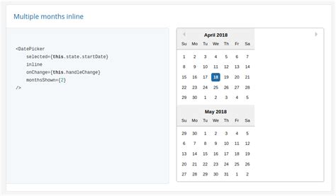 Bad Usability On Multi Month Calendar · Issue 1359 · Hacker0x01react Datepicker · Github