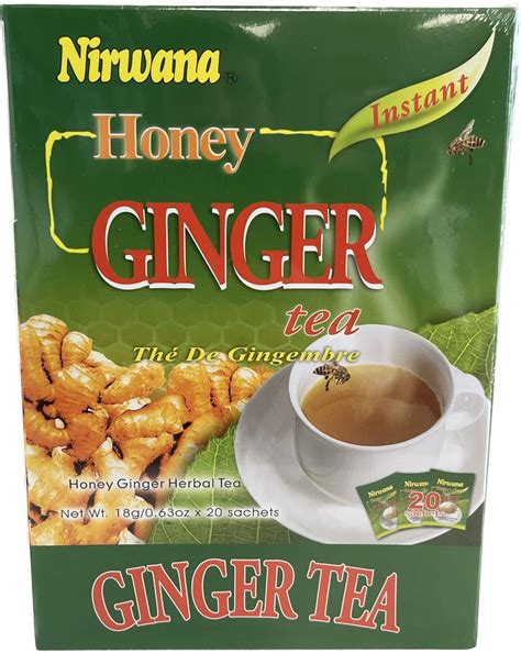 Nirwana Honey Ginger Instant Herbal Tea Decaffeinated 20