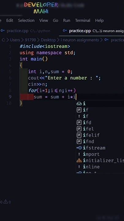 Sum Of Square Of N Natural Numbers ☑️ C Tutoriallikesharecpp