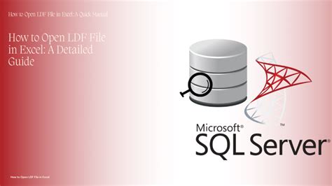 How To Open Ldf File In Excel A Detailed Guide