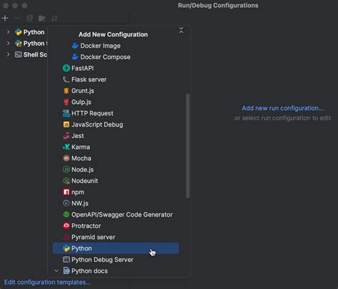 Run Debug Configurations Pycharm Documentation