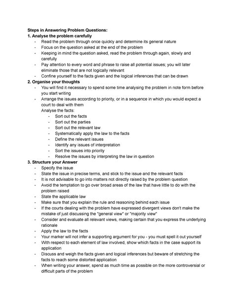 How To Answer Problem Questions Steps In Answering Problem Questions Analyse The Problem