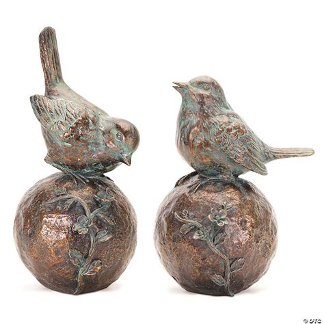 Melrose International Sitting Birds Figurines 8 And 10 Inches Set Of 2