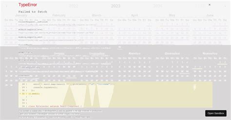 React Year Calendar Forked Codesandbox