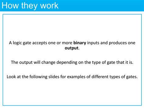 Ocr Gcse Computing Binary Logic And Truth Tables Ppt