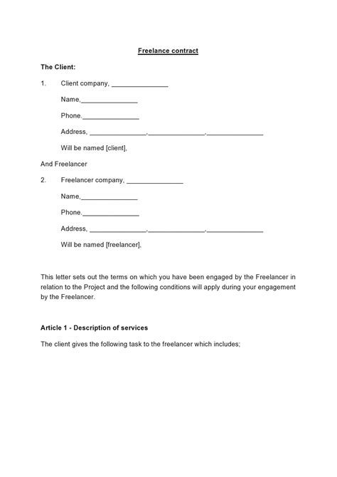 38 Free Freelance Contract Templates Ms Word Templatelab