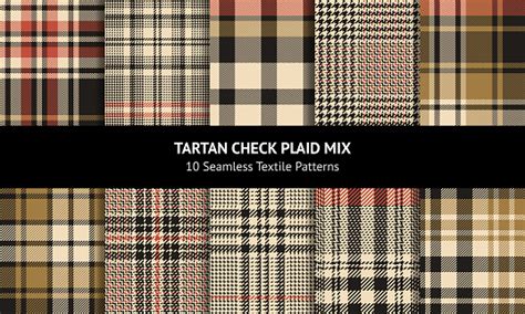 타탄 격자 무늬 세트입니다 스카프 담요 던지기 드레스 재킷 코트 또는 다른 현대 가을 겨울 패브릭 디자인에 대한 거의 검은 색 금 오렌지 빨간색의 원활한 체크 격자 무늬