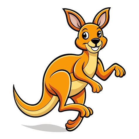 Premium Vector Vector Cartoon Kangaroo Drawing