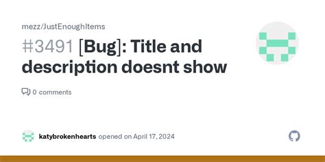 [bug] title and description doesnt show · issue 3491 · mezz