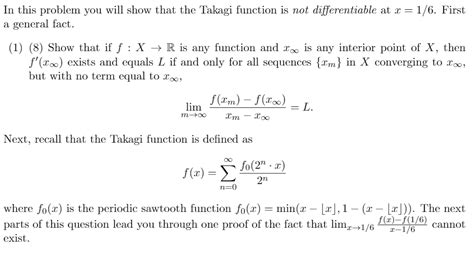in this problem you will show that the takagi