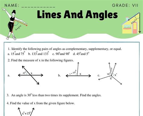 Lines And Angles Class 7 Worksheet