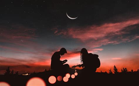 Sunset Couple Silhouette Wallpapers Wallpaper Cave