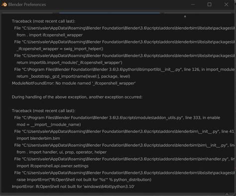 Blenderbim Installation Issue Osarch