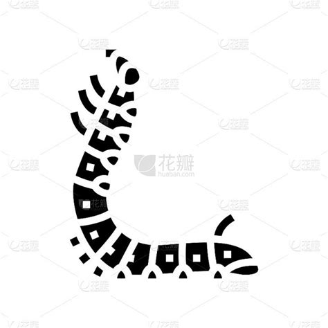 幼虫蚕字形图标矢量插图
