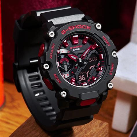Casio 卡西歐 G Shock 經典黑紅時尚雙顯腕錶 女神節 47 1mm Ga 2200bnr 1a G Shock