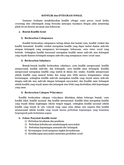 Konflik Dan Integrasi Sosial Pdf