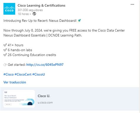 Free Cisco Nexus Dashboard Learning Path 26 Free Continuing Education Credits