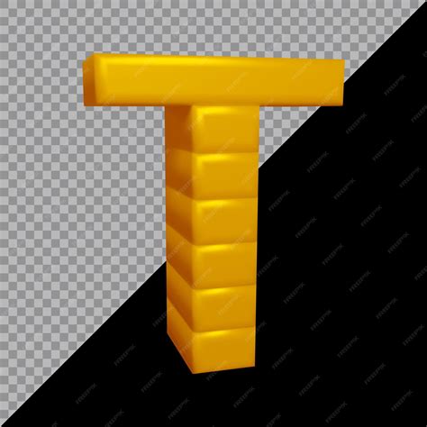 Premium Psd 3d Rendering Of Alphabet Letter T