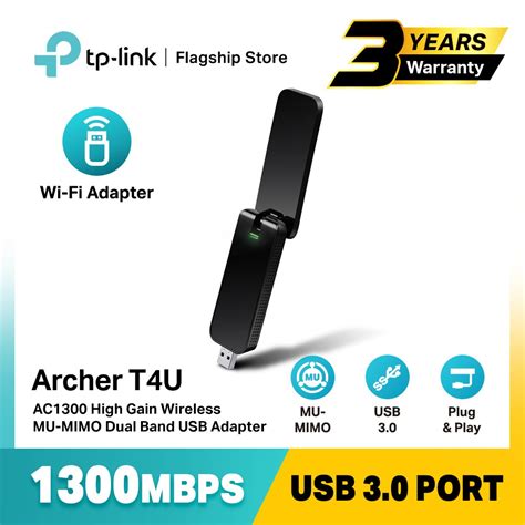 Tp Link Archer T U Ac High Gain Dual Band Mu Mimo Usb Wireless Wifi Adapter Shopee Singapore
