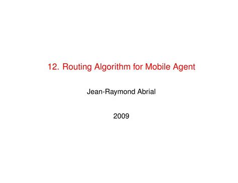 Pdf 12 Routing Algorithm For Mobile Agent Dokumentips