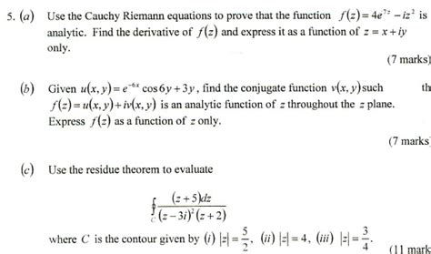 use the cauchy riemann equations to prove that the function f z 4e