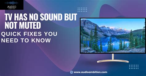 Tv Has No Sound But Not Muted Quick Fixes You Need To Know Audio Ambition