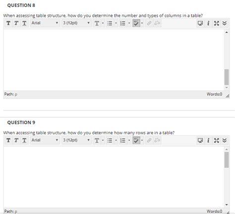 Solved Question 8 When Assessing Table Structure How Do You